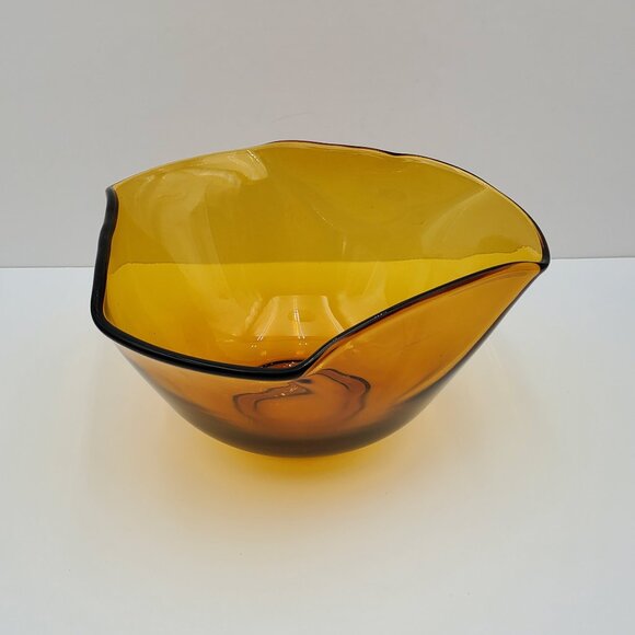 Anchor Hocking | Dining | Anchor Hocking Amber Folded Glass Bowl Large ...